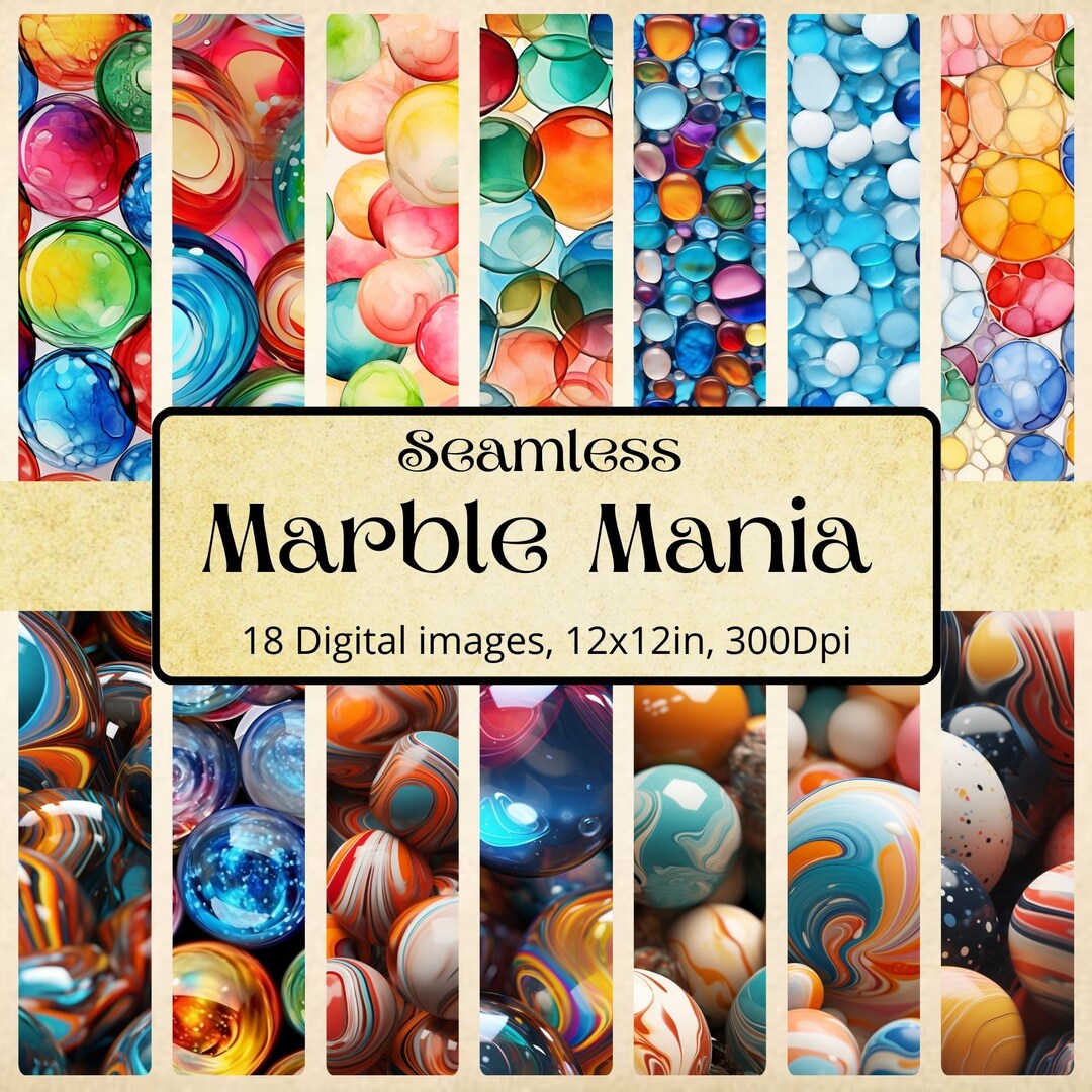Marble Mania Cheerful Colorful Marbles Seamless Patterns 18 Designs 12x12in 300dpi Commercial ...