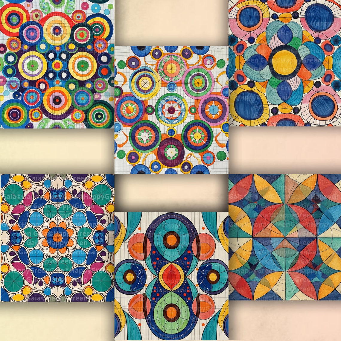 24 Geometric Drawings Digital Paper Pack, Backgrounds. Instant Download ...