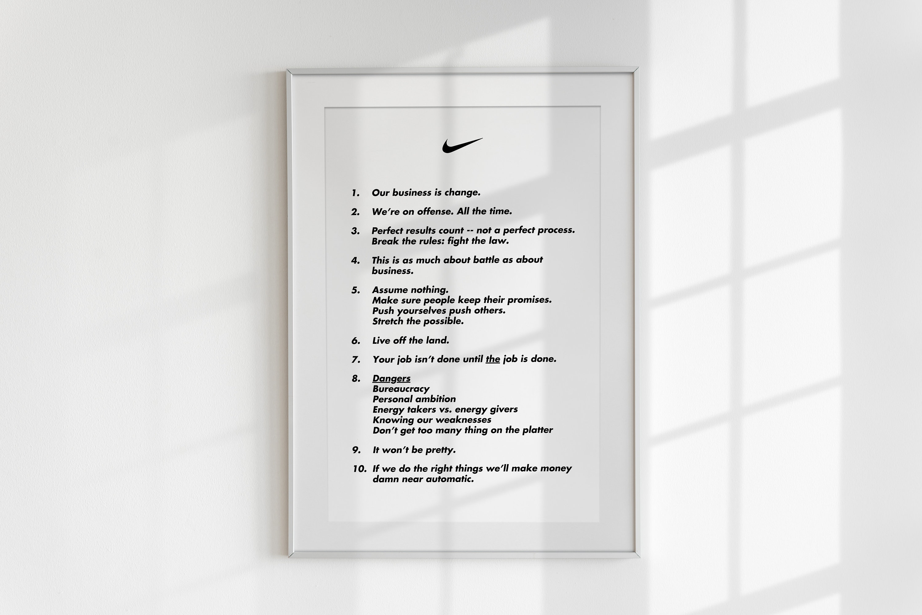 10 Principles of Nike Poster, Phil Knight Poster, Phil Knight ...