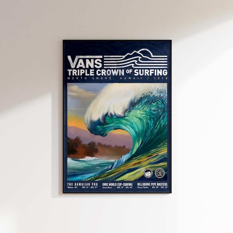 2018 Vans Triple Crown of Surfing Poster, Surfing Print, Surf Poster ...