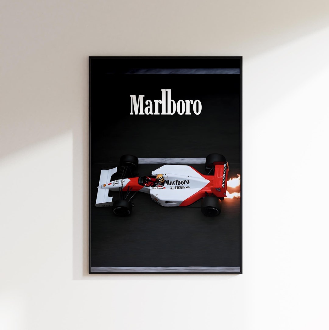 Vintage F1 Marlboro Poster, Marlboro F1, Ayrton Senna Poster, Senna ...