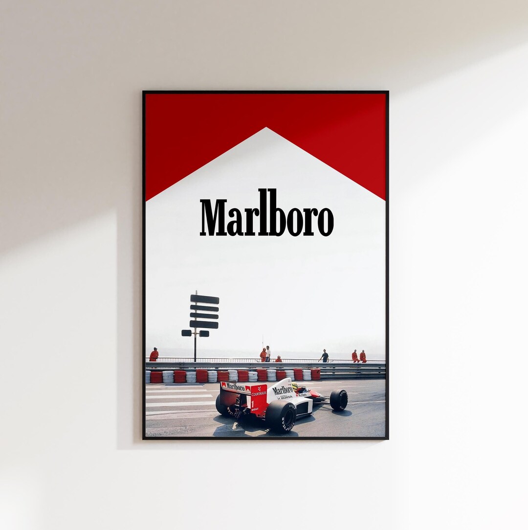 Vintage F1 Marlboro Poster, Marlboro F1, Ayrton Senna Poster, Senna ...