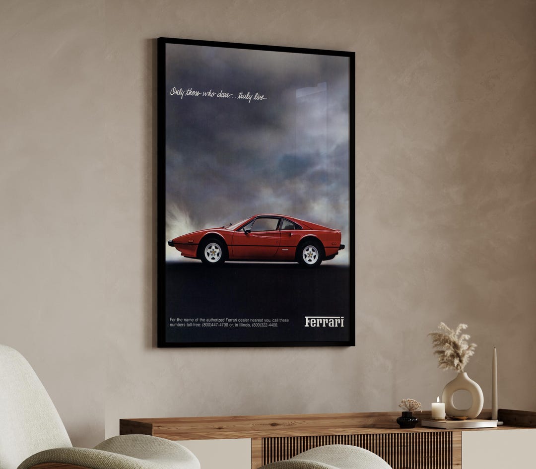 Vintage Ferrari Advert Poster, Vintage Ferrari Ad Poster, Car Poster ...