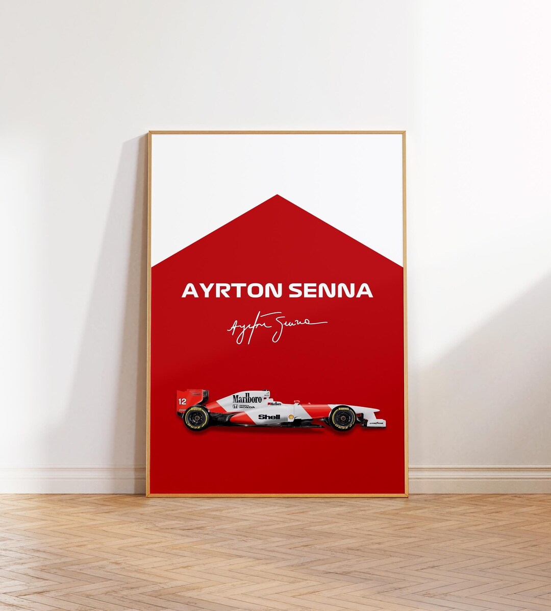 Ayrton Senna Mclaren MP4/4 Poster, Marlboro Formula 1, Ayrton Senna ...