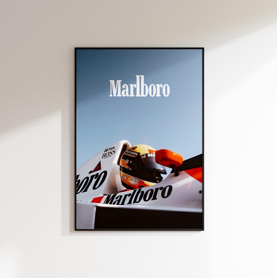 Vintage F1 Marlboro Poster, Marlboro F1, Ayrton Senna Poster, Senna ...