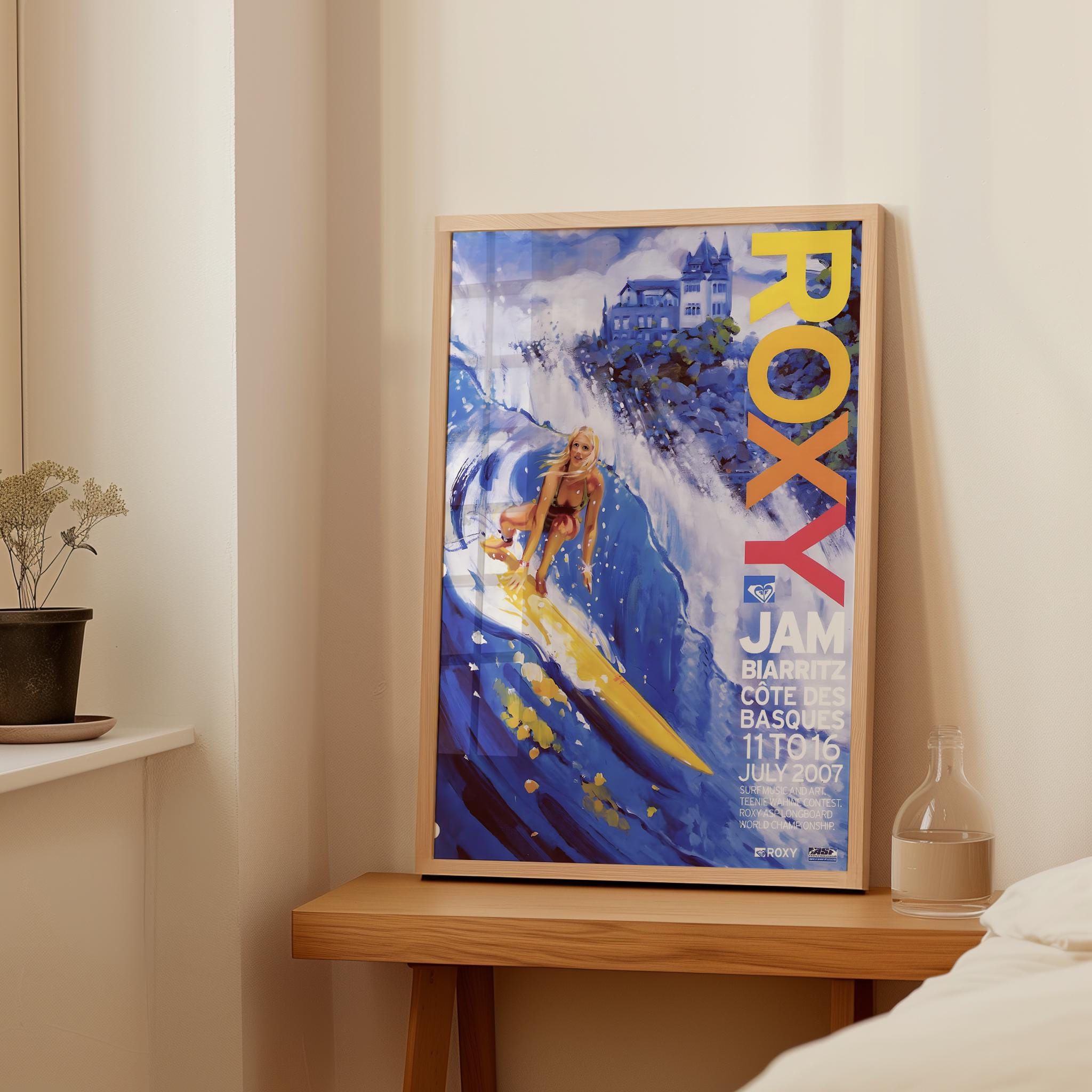 2007 Roxy Jam Biarritz Poster, Surfing Poster, Surfing Wall Art ...