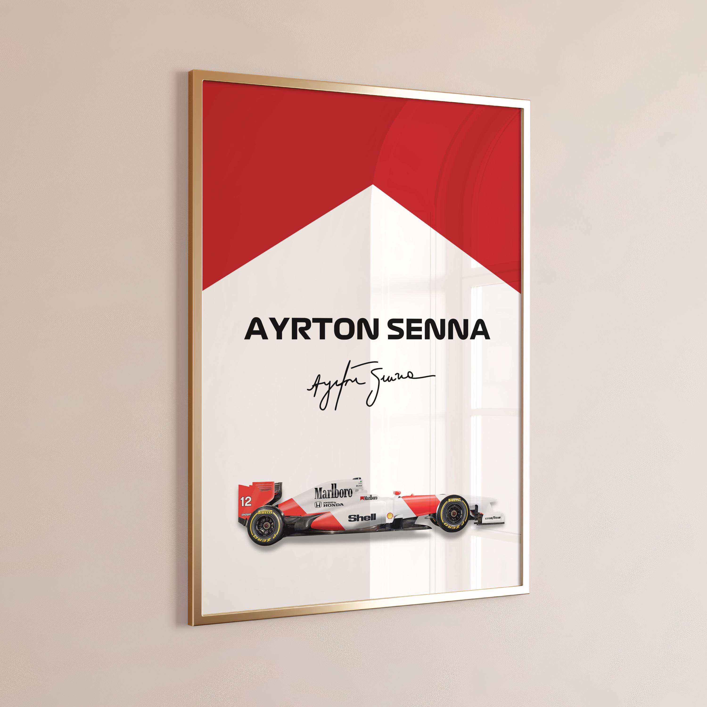 Ayrton Senna MP4 Poster, Marlboro F1, Senna Poster, Vintage F1 Poster ...