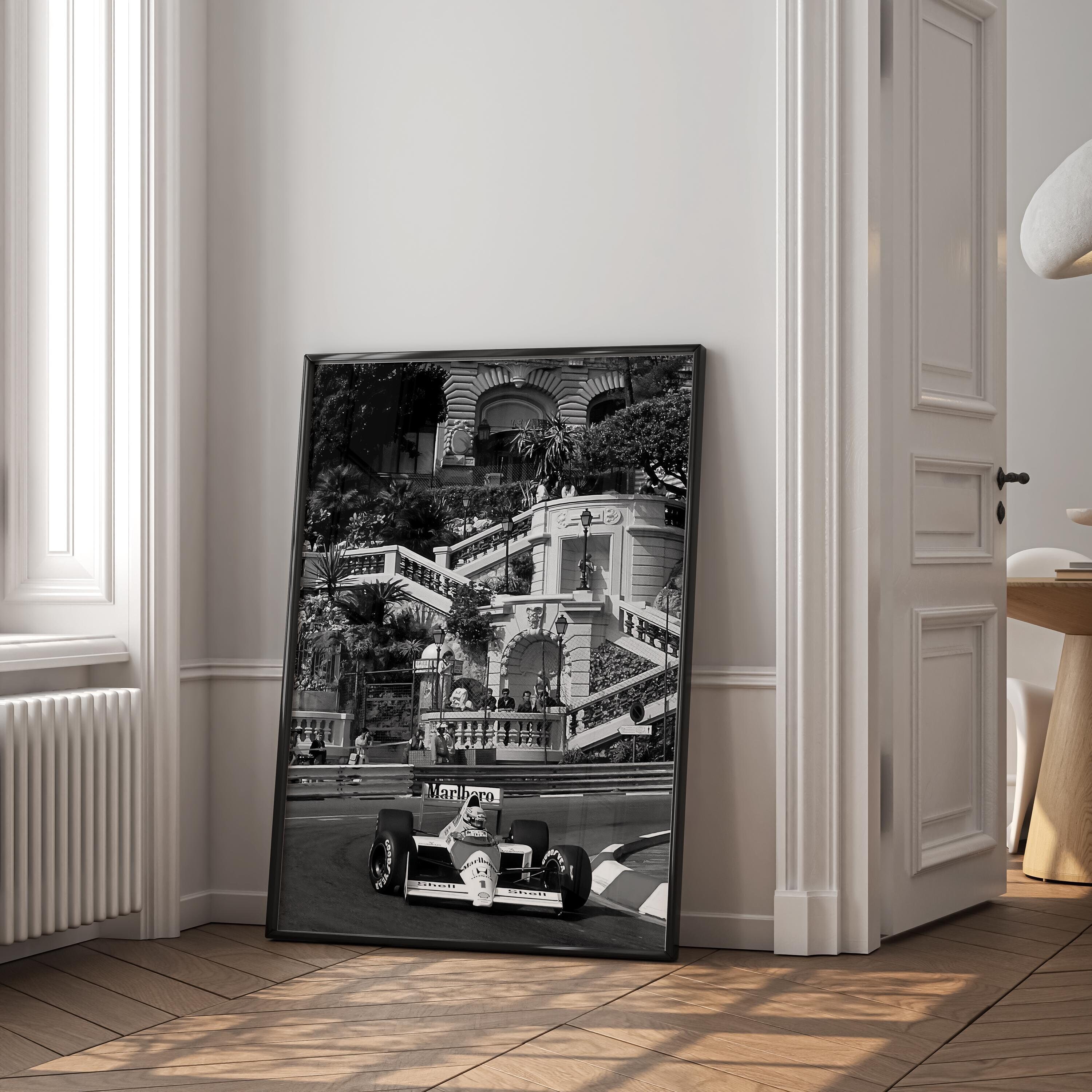 Ayrton Senna Poster, F1 Monaco, Vintage F1 Poster, Senna Poster ...