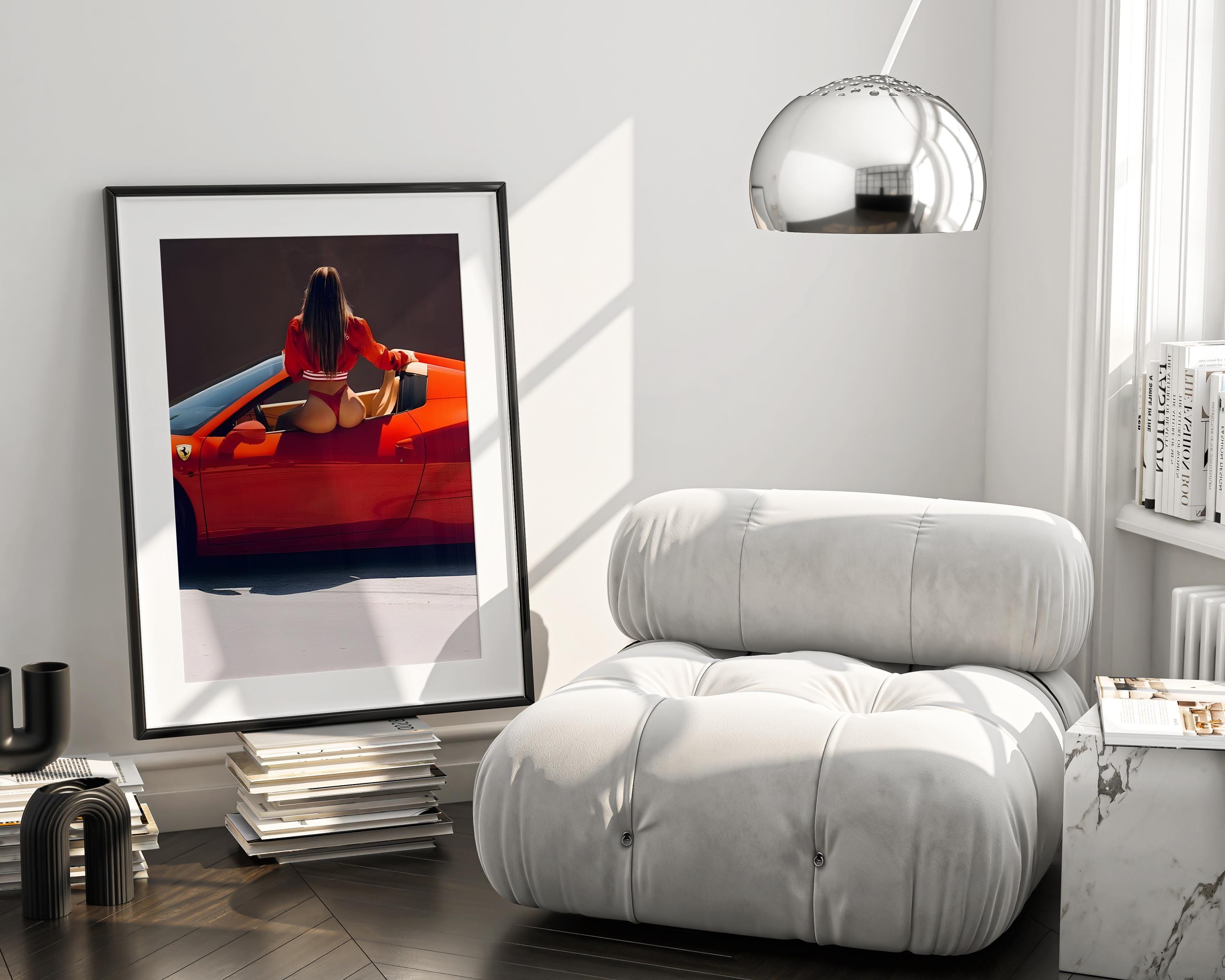 Ferrari Woman Poster, Vintage Ferrari Poster, Car Poster, Ferrari Wall ...