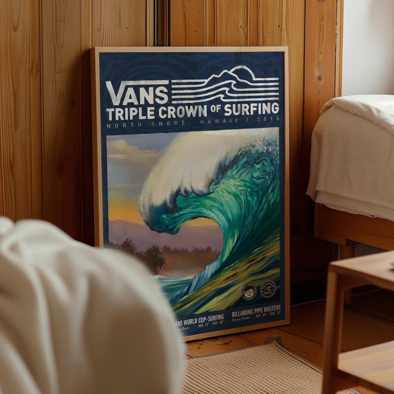 2018 Vans Triple Crown of Surfing Poster, Surfing Print, Surf Poster ...