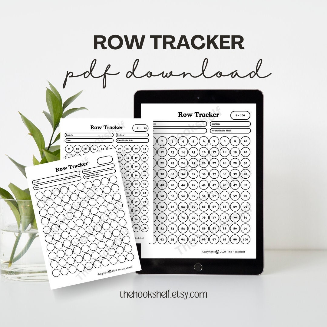 Row Tracker for Knitting and Crochet, Row Counter, Project Tracker ...