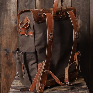 Leather Brown 40 L Travel Bushcraft Camping Hiking Hunting Backpack ...