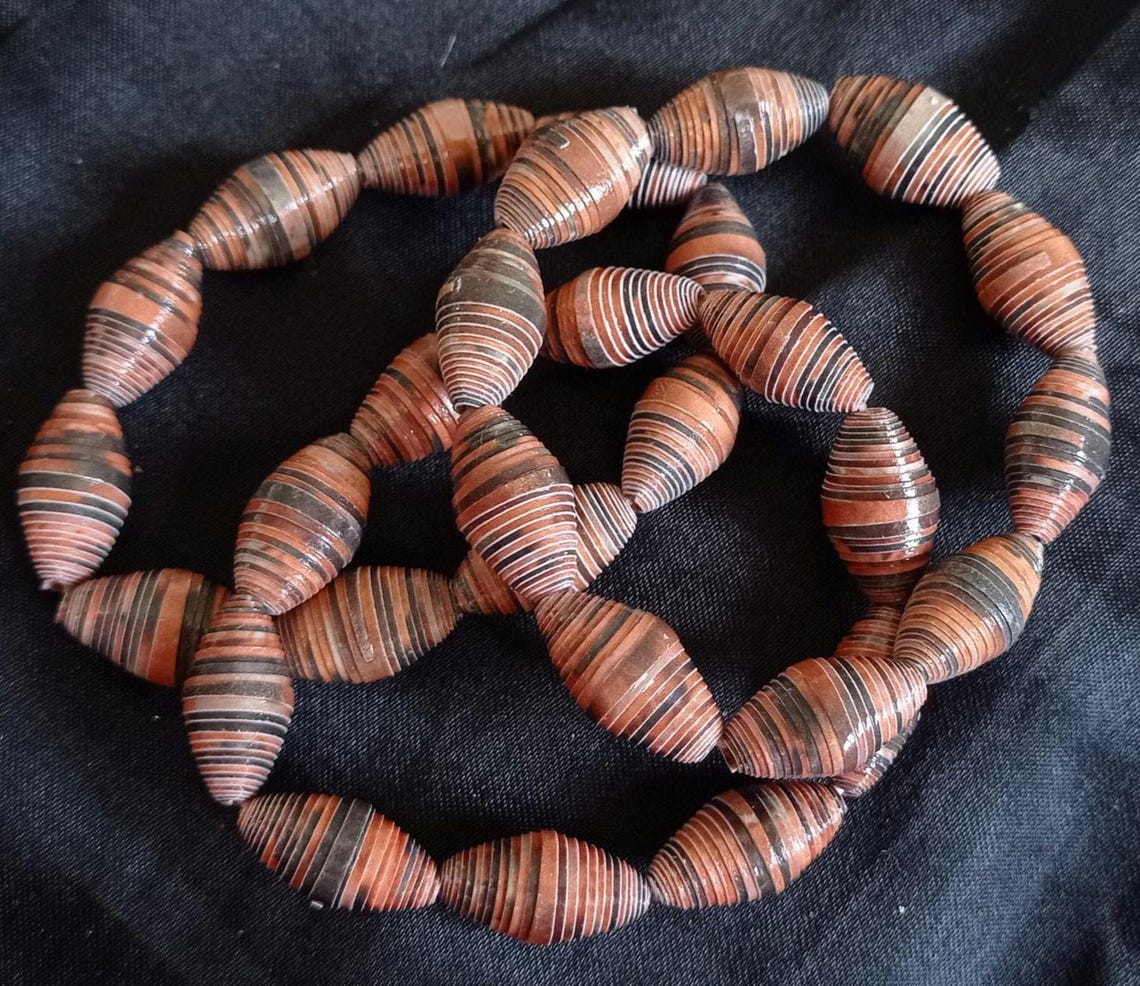 Colourful Elastic Paper Beaded Bracelets Stylish Eco-friendly Jewelry ...