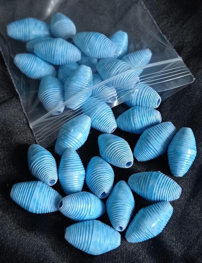 2cm Colourful Handmade Paper Beads DIY Gift Jewelry Making Supplies Eco ...