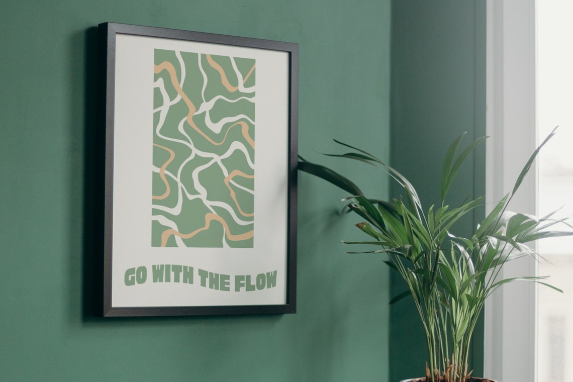 Aesthetic go With the Flow Printable Poster and Wall Decor Downloadable ...