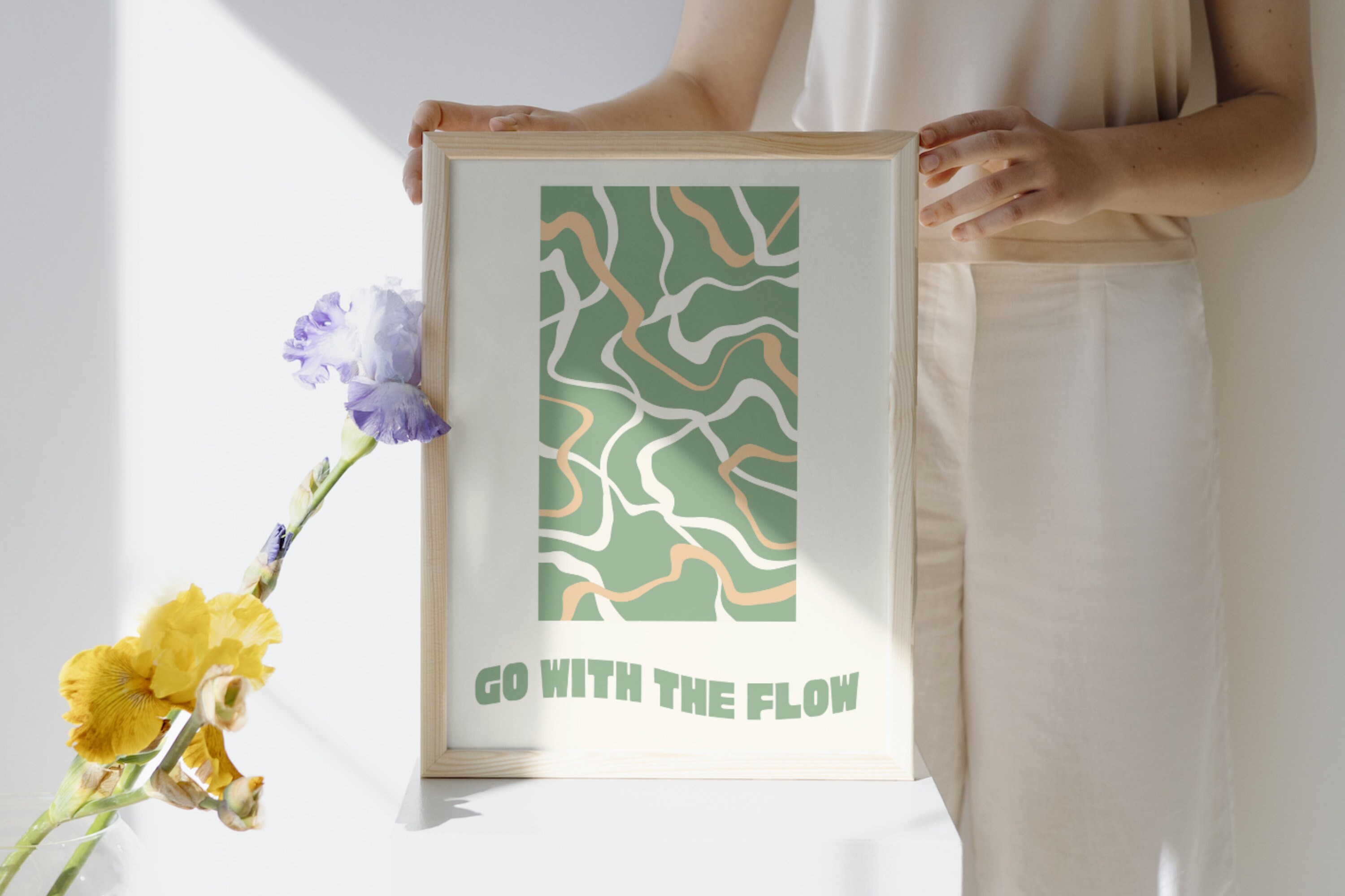 Aesthetic go With the Flow Printable Poster and Wall Decor Downloadable ...