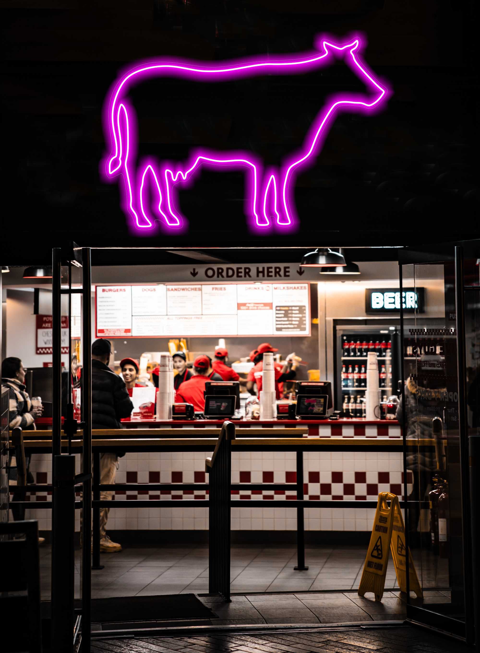 Cow Neon Sign for Butcher Shop or Restaurant Decor. BBQ Neon Sign - Etsy