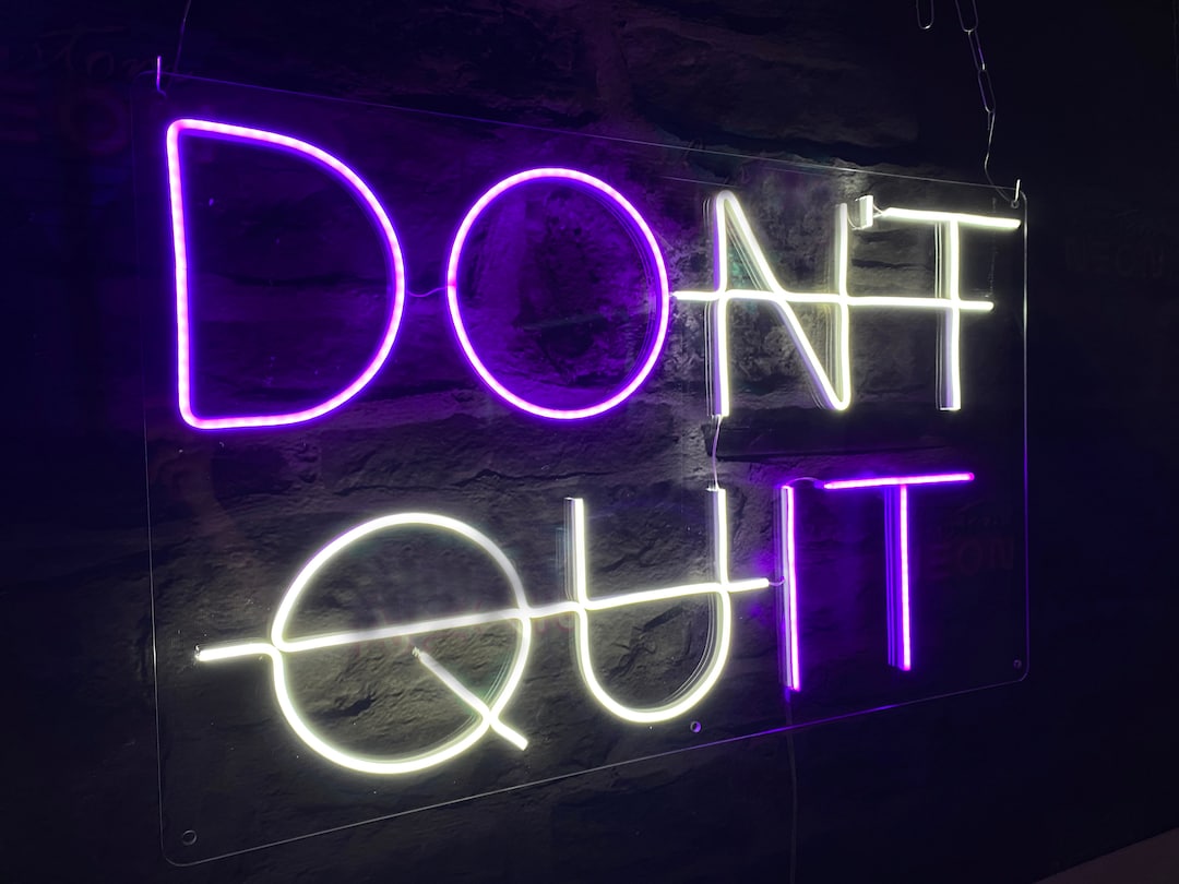 Don't Quit Neon Sign for Gym Decor. Led Motivational Quotes Wall ...
