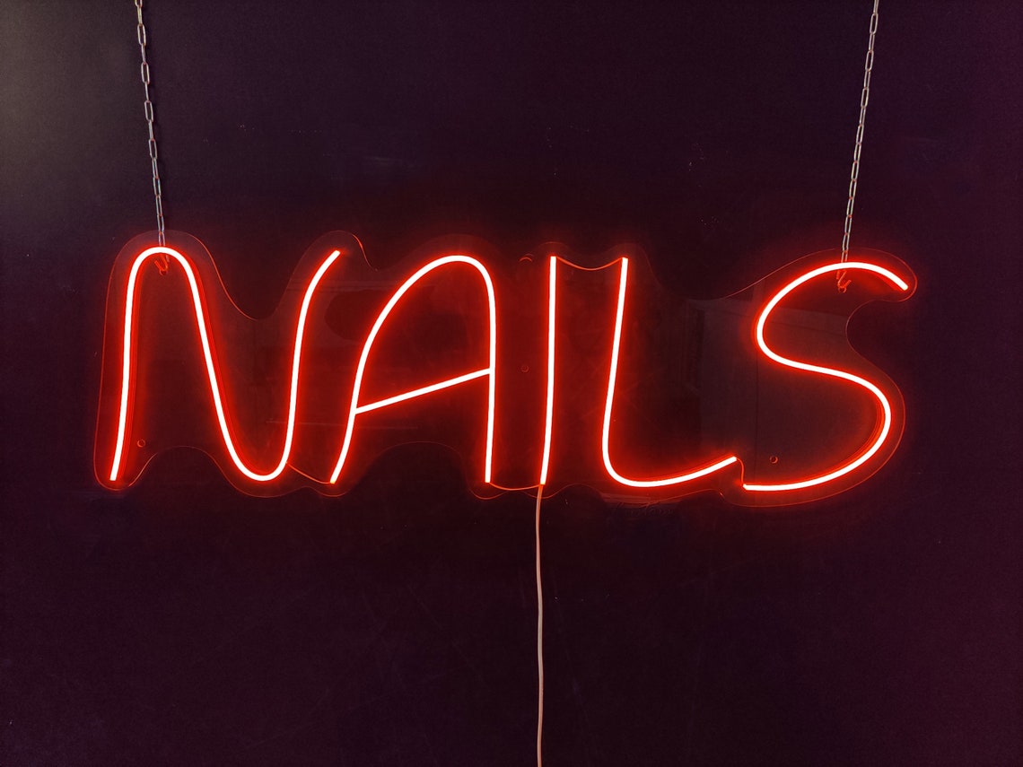 Nails Neon Sign for Nails Salon or Esthetician Decor - Etsy