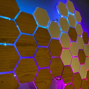 Hexagon RGB Panel for Gift. Honeycomb Wooden and Acrylic Mosaic for ...