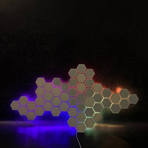 Hexagon RGB Panel for Gift. Honeycomb Wooden and Acrylic Mosaic for ...