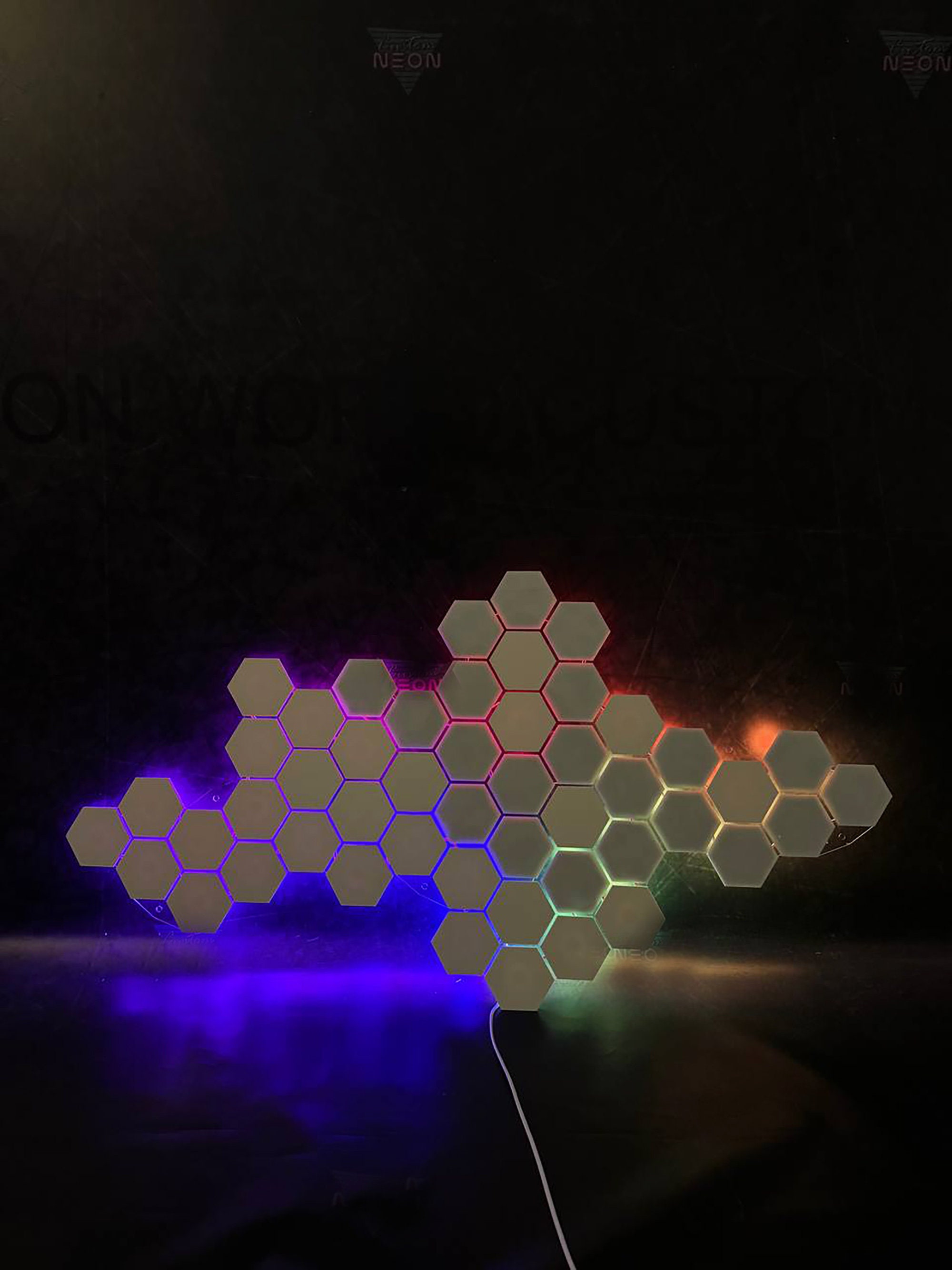 Hexagon RGB Panel for Gift. Honeycomb Wooden and Acrylic Mosaic for ...