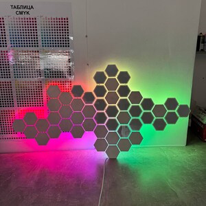 Hexagon RGB Panel for Gift. Honeycomb Wooden and Acrylic Mosaic for ...