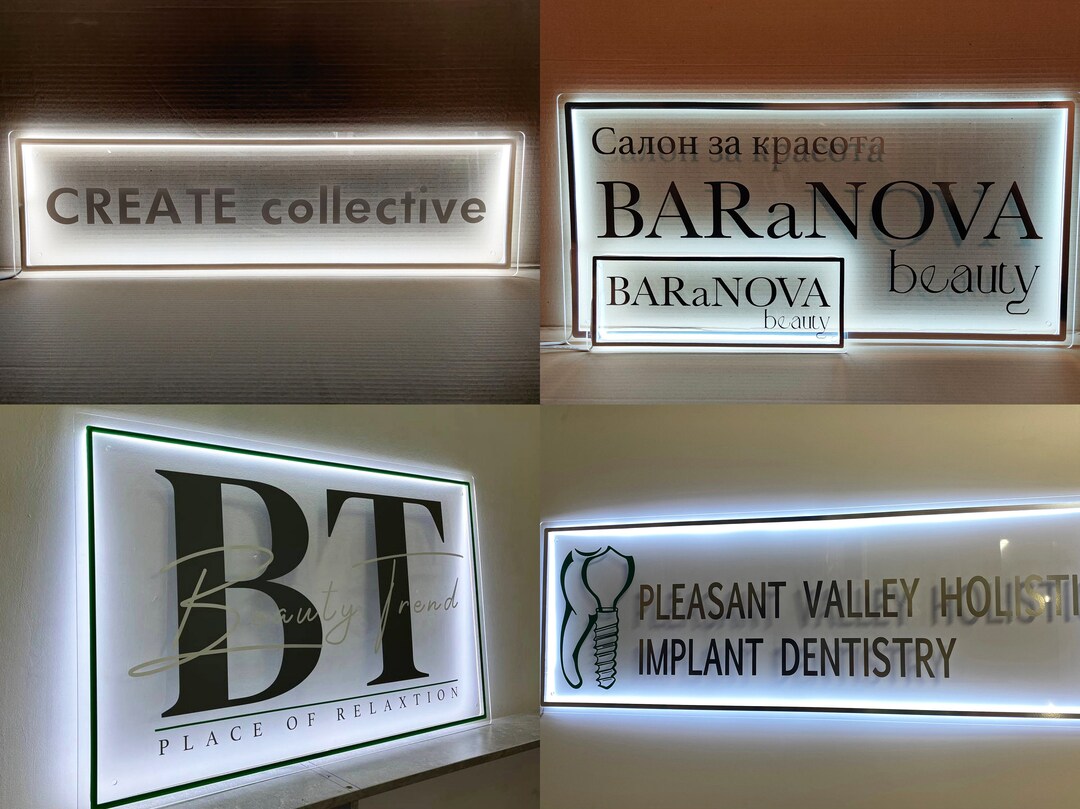 Custom Backlit Sign for Office and Reception Desk Sign. Gift for ...