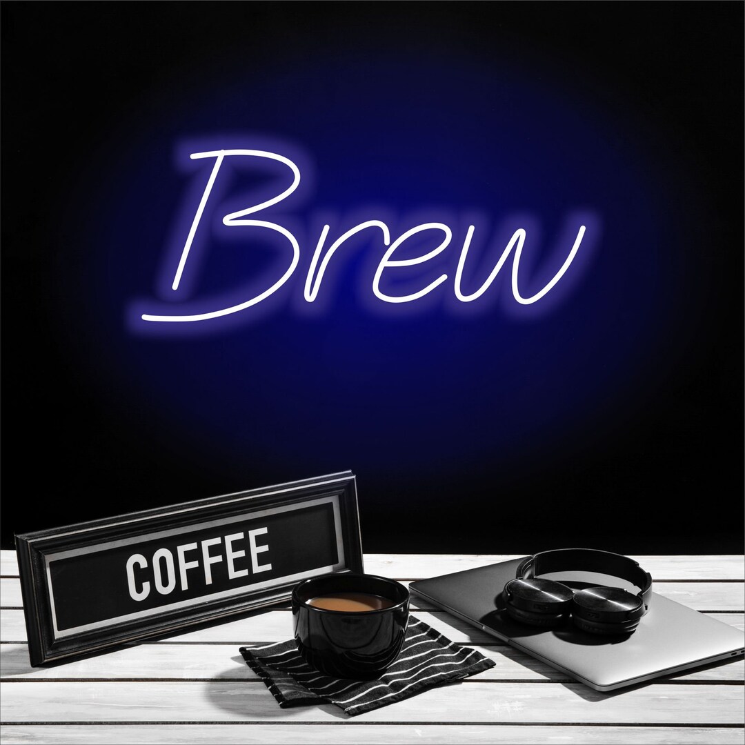Brew Neon Sign for Cafe or Coffee Shop. Led Coffee Sign - Etsy