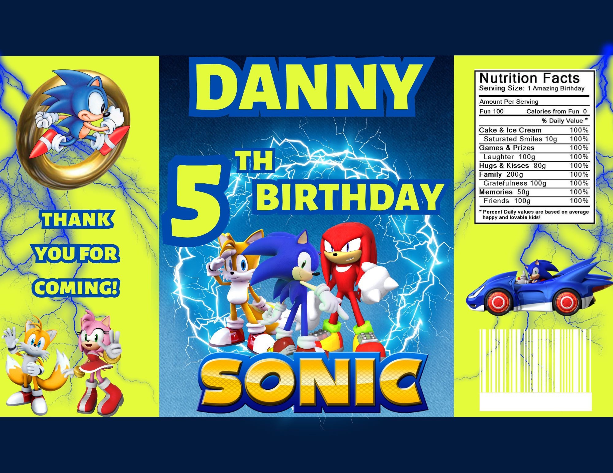 Sonic Party Favor Bundle - Etsy