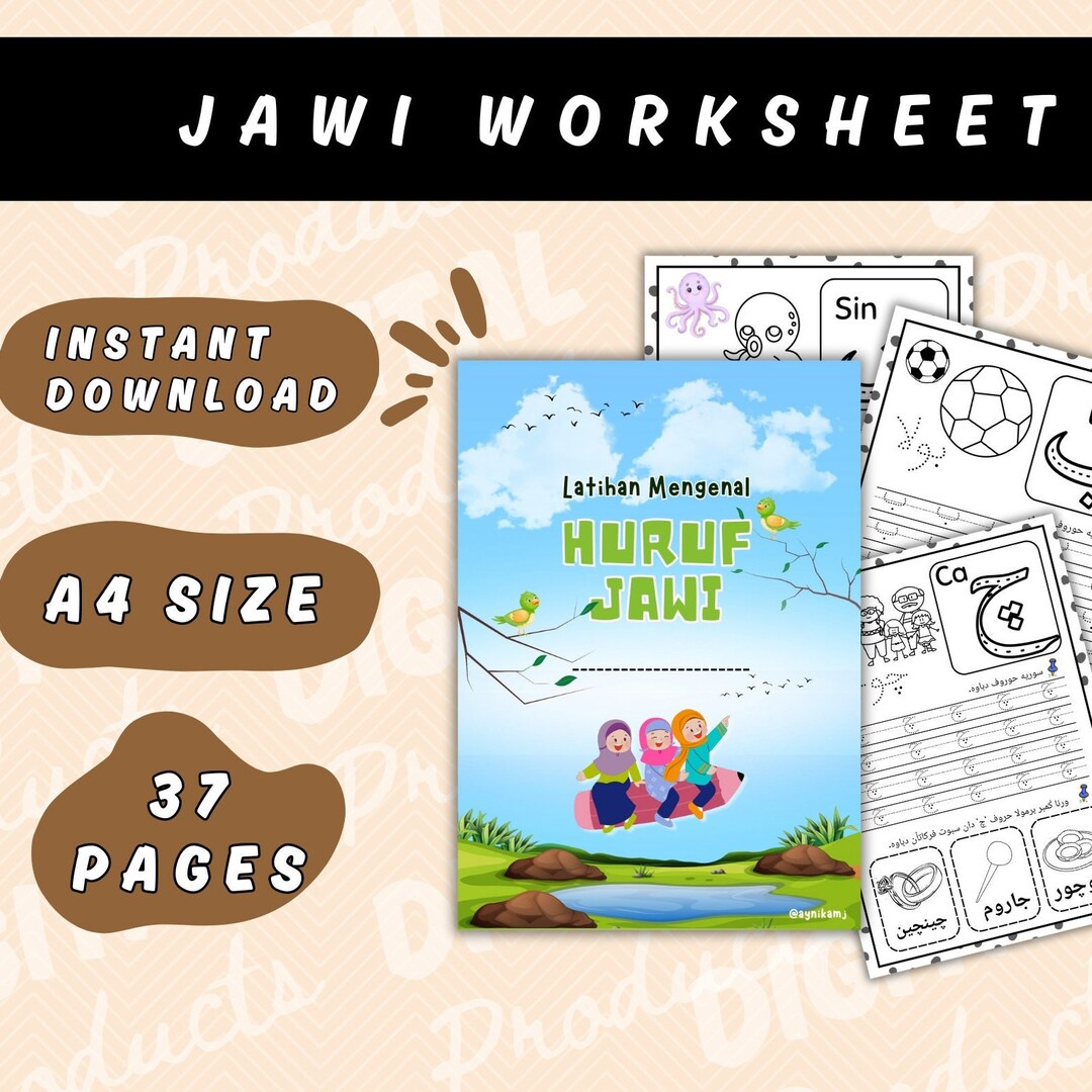 Jawi Worksheet Printable Practices, Reading & Writing, Early Learners ...