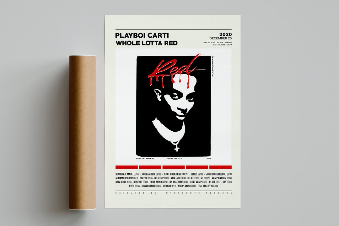 Playboi Carti Posters / Whole Lotta Red Poster, Tracklist Album Cover Poster, Print Wall Art ...