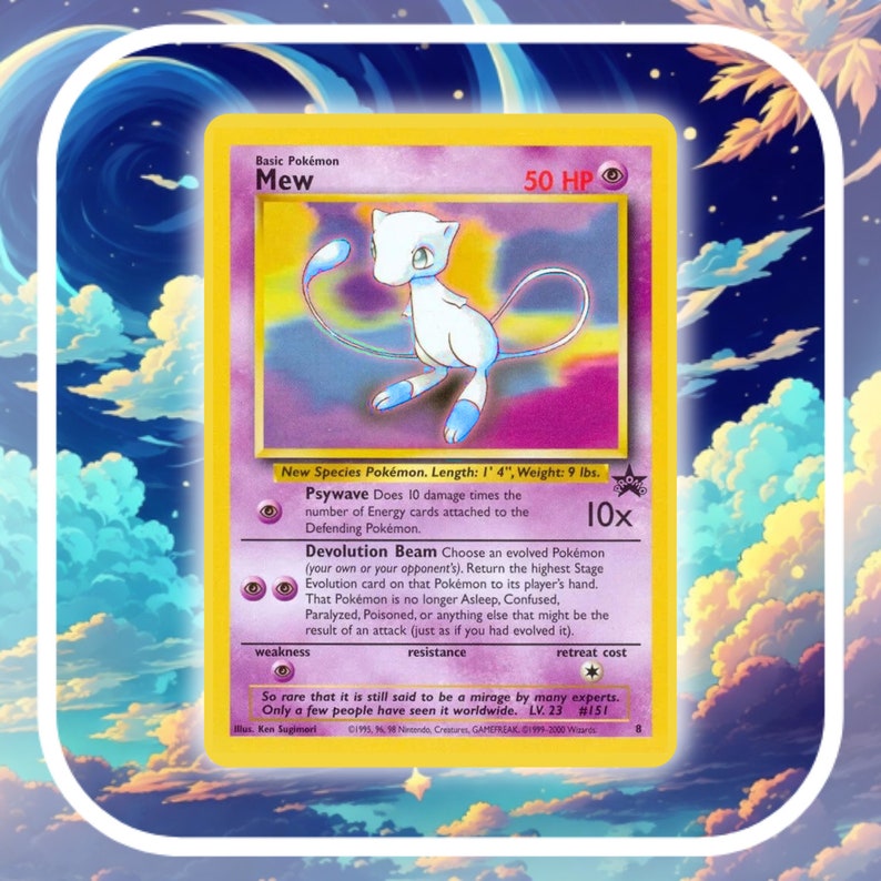 Mew Promo Black Star PKMN Holo CARD CUSTOM Card Proxy Orica - Etsy