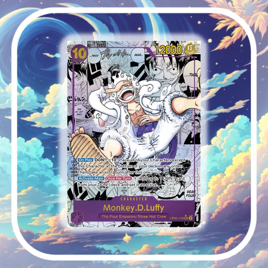 Monkey D. Luffy Gear 5 Manga OP Holo Card Custom Card Proxy Orica - Etsy