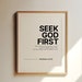 Matthew 6:33 Seek God First Bible Verse Wall Art, Christian Home Decor ...