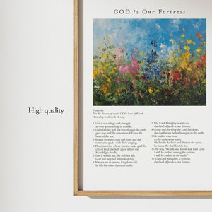 Psalm 46 Wall Art, Printable Bible Verse Wall Art, Vintage Watercolor ...