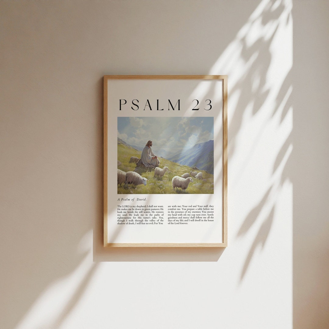 Psalm 23 Wall Art, the Lord is My Shepherd, Christian Wall Art, Bible ...