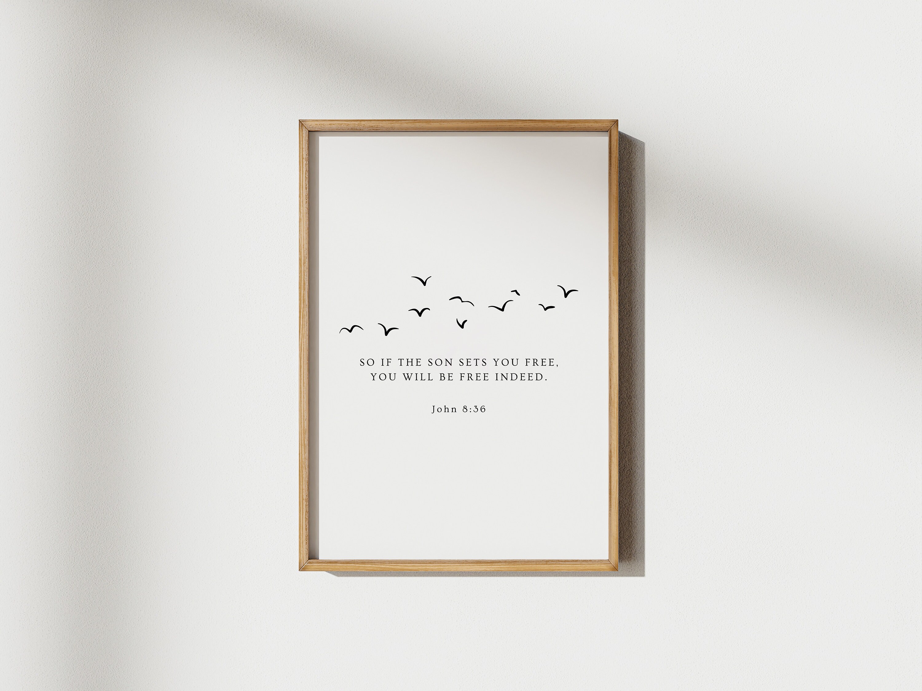 John 8: 36 Christian Wall Art Printable Scripture Digital Download ...