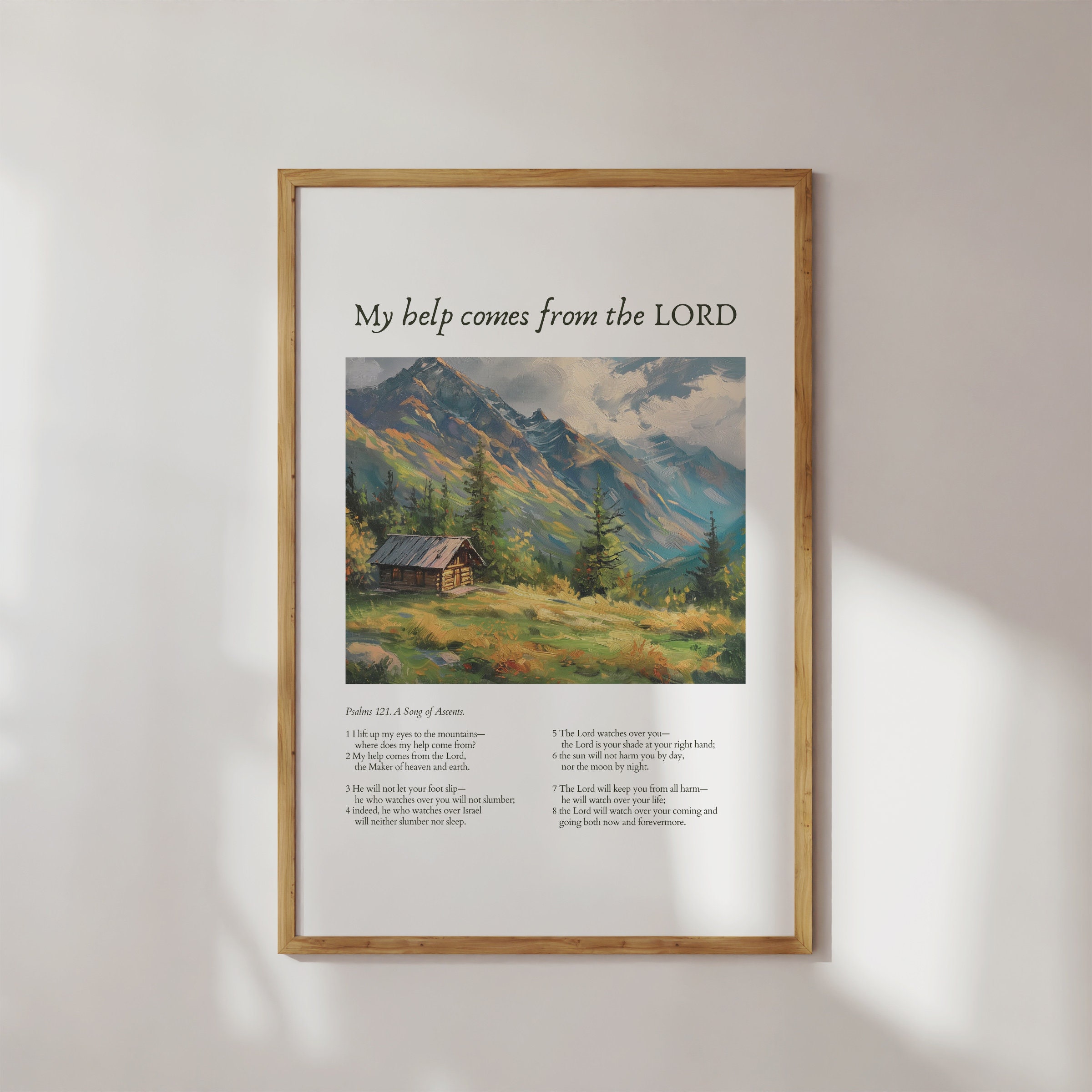 Psalm 121 Wall Art, Printable Bible Verse Wall Art, Vintage Watercolor ...