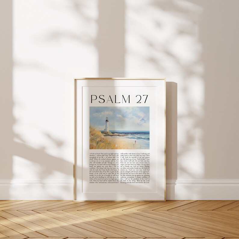 Psalm 27 Wall Art, Printable Bible Verse Wall Art, Vintage Watercolor ...
