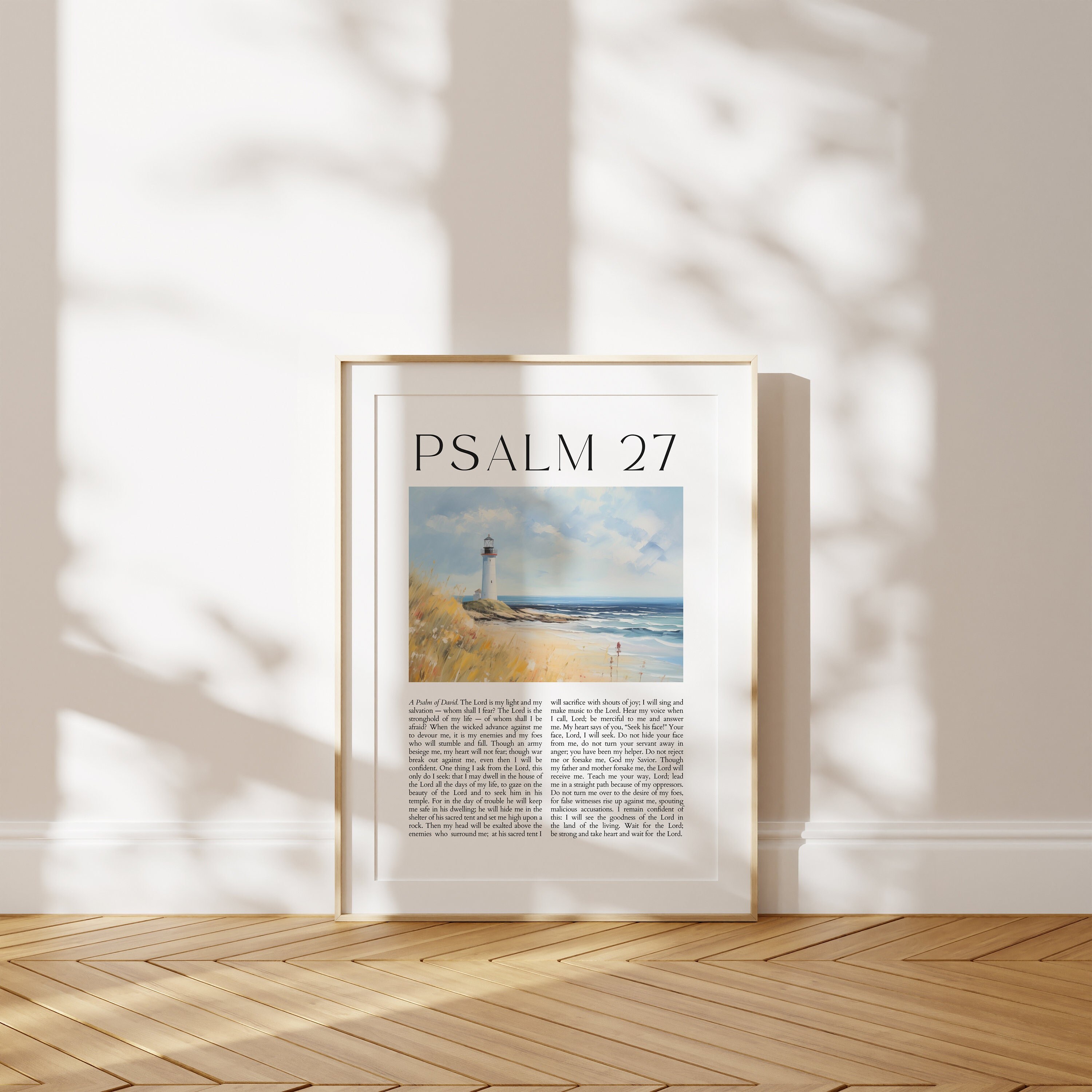 Psalm 27 Wall Art, Printable Bible Verse Wall Art, Vintage Watercolor ...