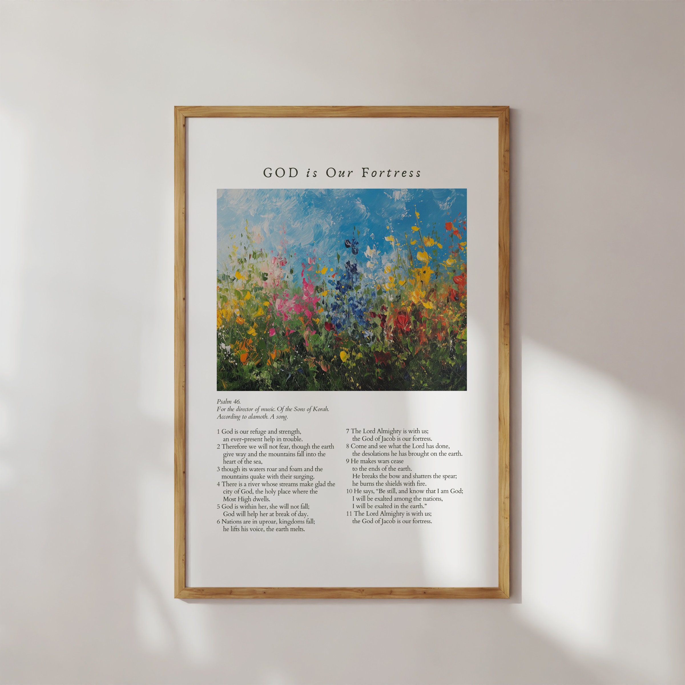 Psalm 46 Wall Art, Printable Bible Verse Wall Art, Vintage Watercolor ...