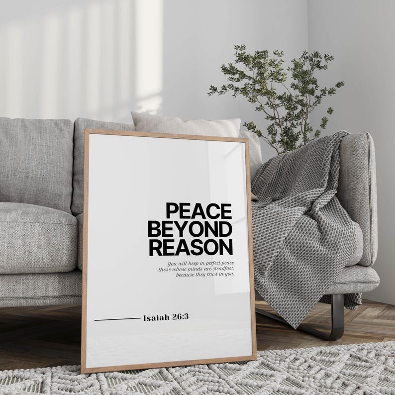 Isaiah 26:3 Peace Beyond Reason Bible Verse Poster, Christian Home ...