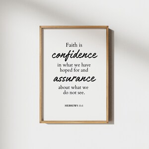 Hebrews 11:1 Bible Verse Wall Art, Christian Home Decor, Printable ...