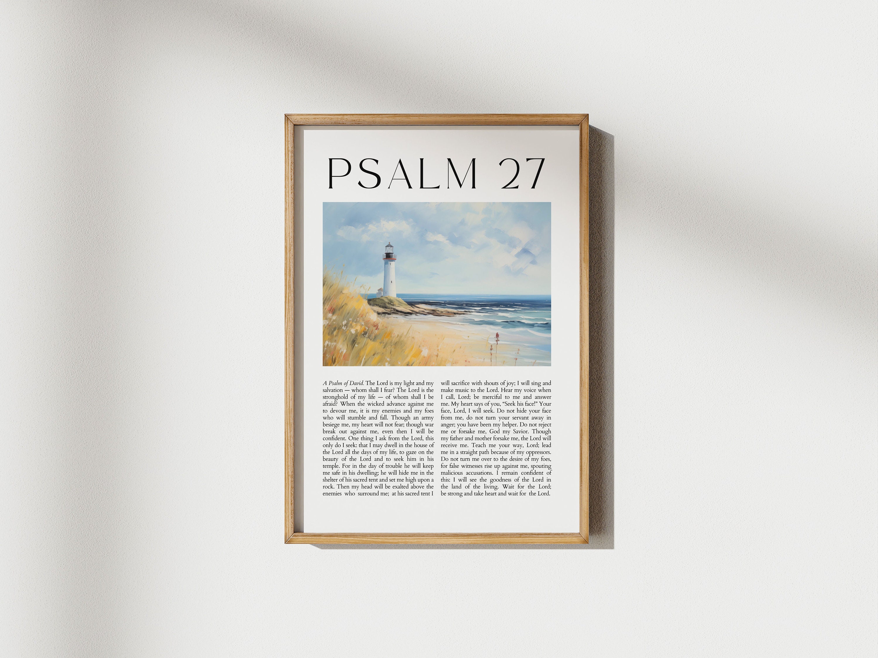 Psalm 27 Wall Art, Printable Bible Verse Wall Art, Vintage Watercolor ...