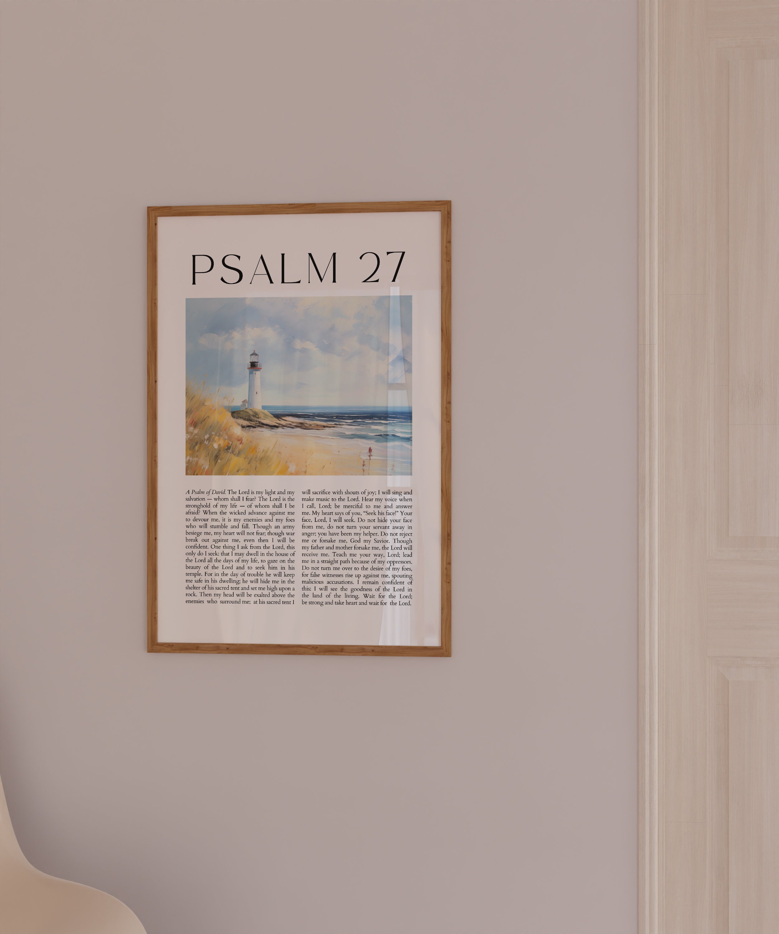 Psalm 27 Wall Art, Printable Bible Verse Wall Art, Vintage Watercolor ...