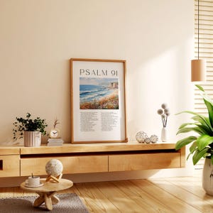 Psalm 91 Printable Art, Christian Wall Decor, Vintage Watercolor ...