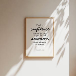 Hebrews 11:1 Bible Verse Wall Art, Christian Home Decor, Printable ...