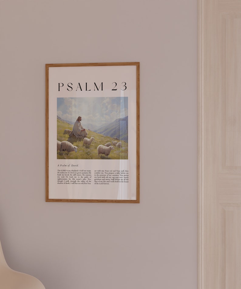 Psalm 23 Wall Art, the Lord is My Shepherd, Christian Wall Art, Bible ...