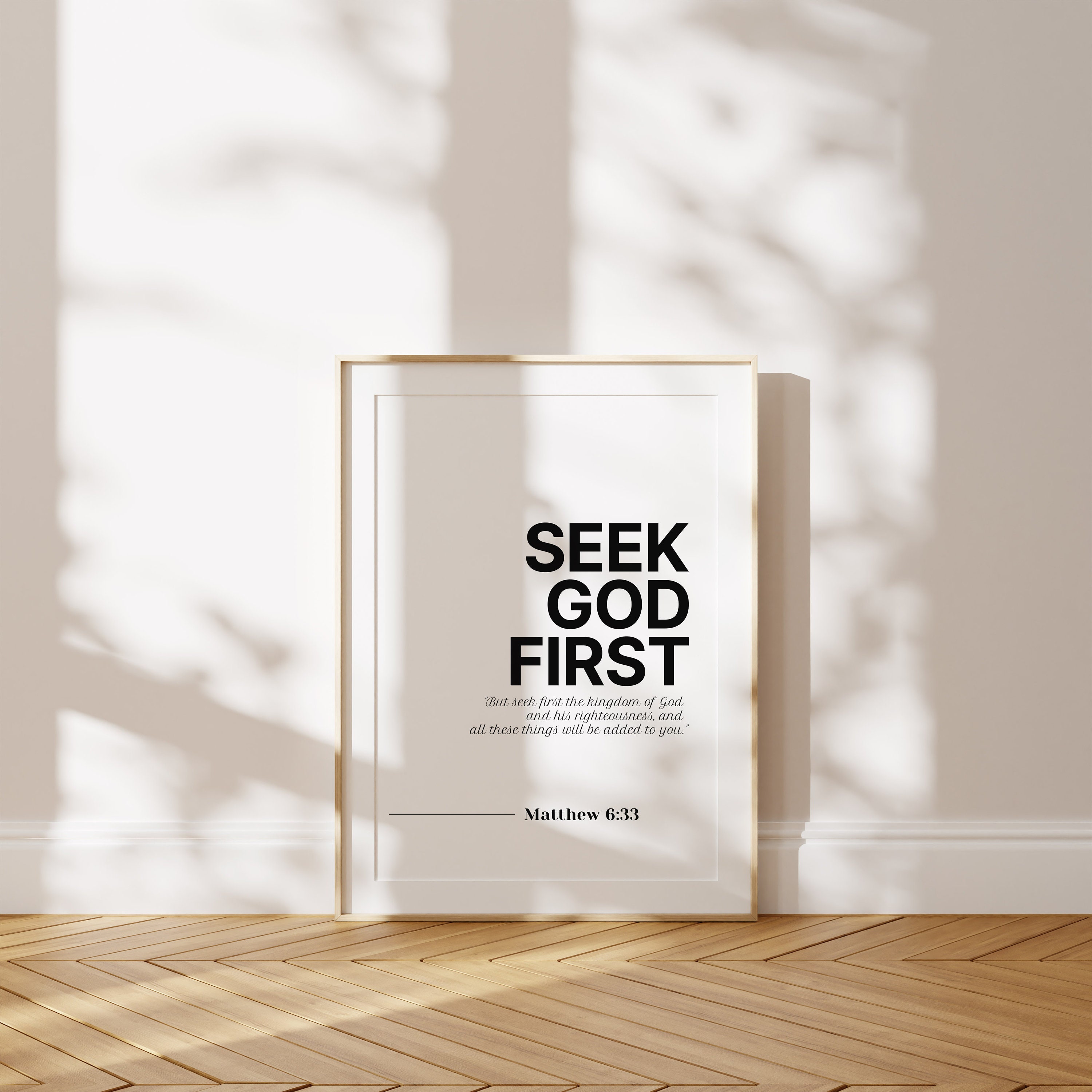 Matthew 6:33 Seek God First Bible Verse Wall Art, Christian Home Decor ...